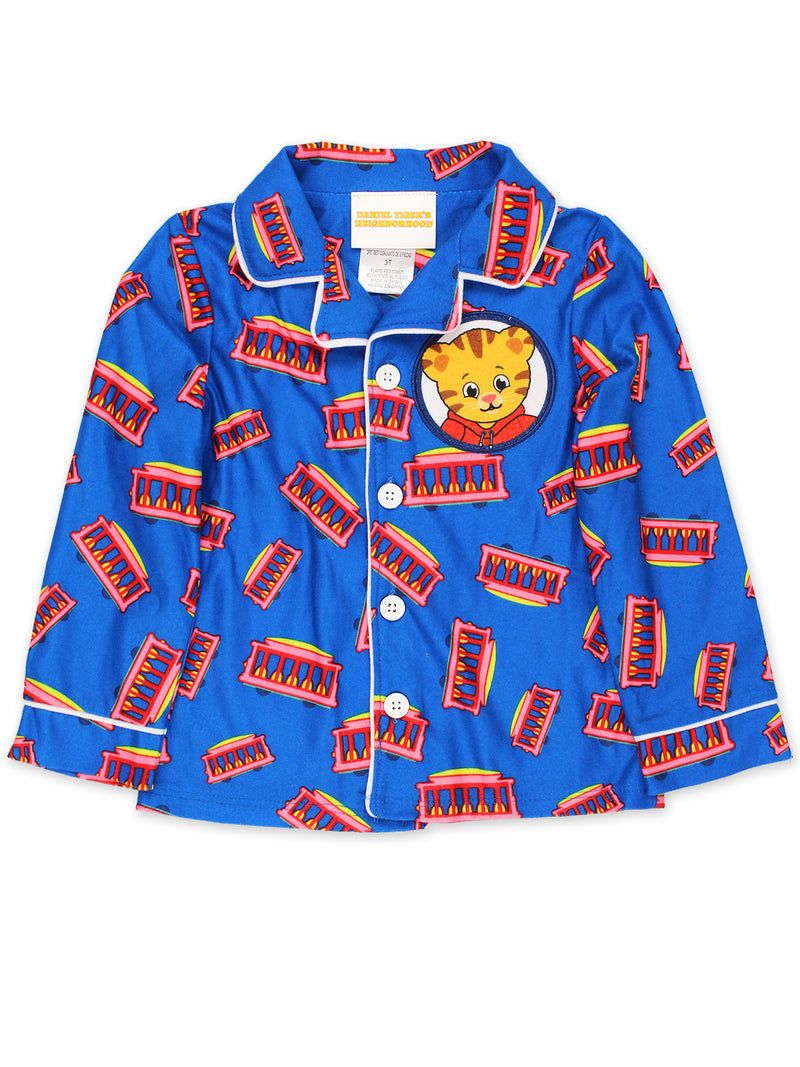 Daniel Tiger's Neighborhood Toddler Kids Flannel Coat Style Pajamas ...
