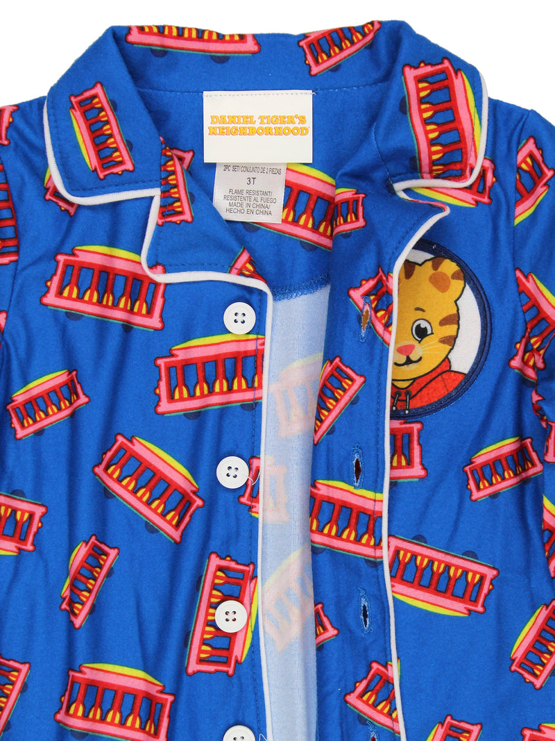 Daniel Tiger's Neighborhood Toddler Kids Flannel Coat Style Pajamas ...
