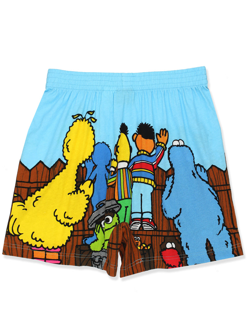 Sesame Street Elmo Cookie Monster Men's Button Fly Boxer Lounge Shorts ...